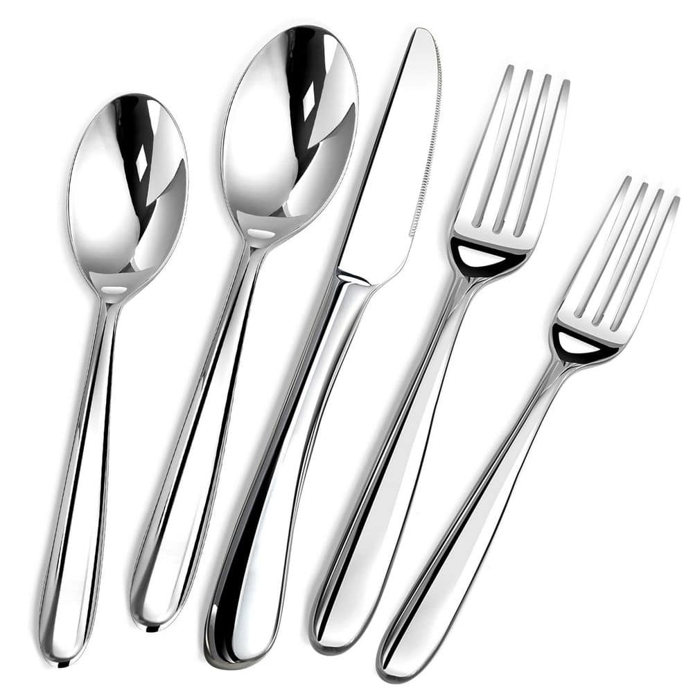 Numhew 40-Piece Premium Heavy Duty Stainless Steel Flatware Serving Set ...