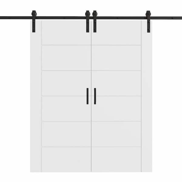 ARK DESIGN 64 in. x 80 in. 6 Panel Blank Pattern White Primed MDF No ...
