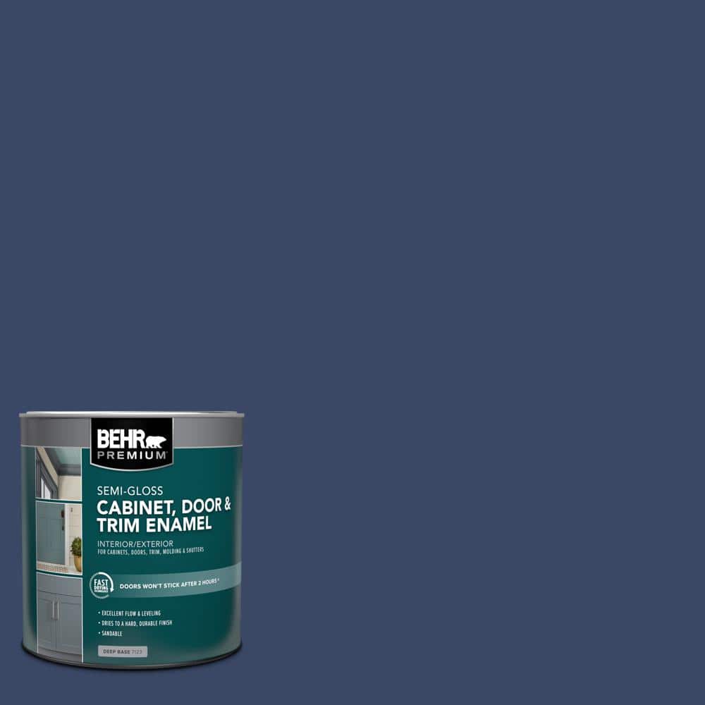 BEHR PREMIUM 1 qt. #MQ5-14 Bon Nuit Semi-Gloss Enamel Interior/Exterior ...