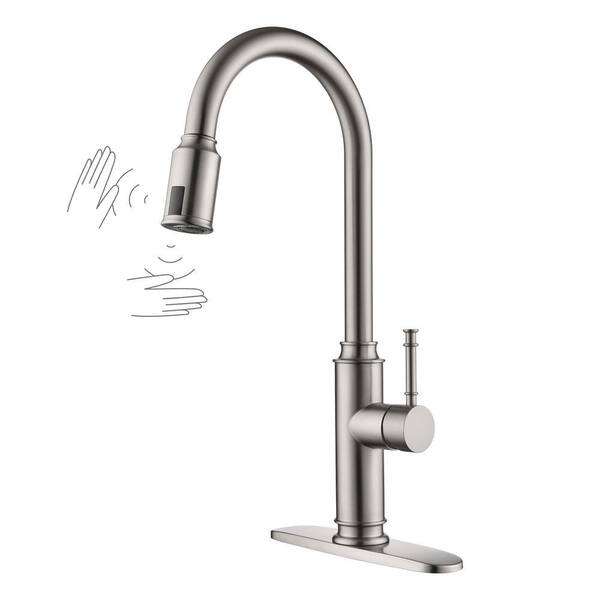 SUMERAIN Touchless Single Handle Pull Down Sprayer Kitchen Faucet with ...