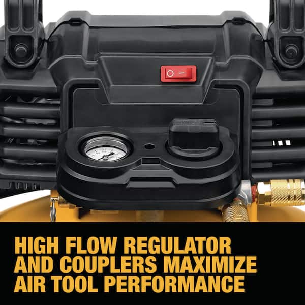 DEWALT 6 Gal. 165 PSI18-Gauge Brad Nailer and Heavy-Duty Pancake ...