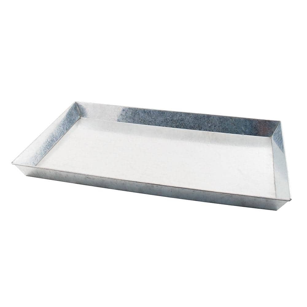 ACHLA DESIGNS 28 in. L Grey Steel Ash Pan for Large Basket Grate GT-02 ...