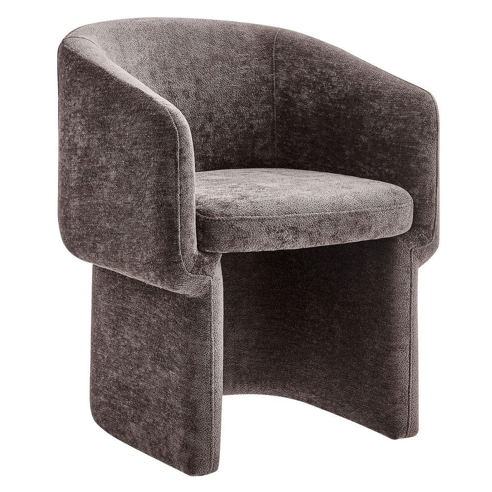 MODWAY Verity Modern Chenille Barrel Dining Chair in Chocolate Brown ...