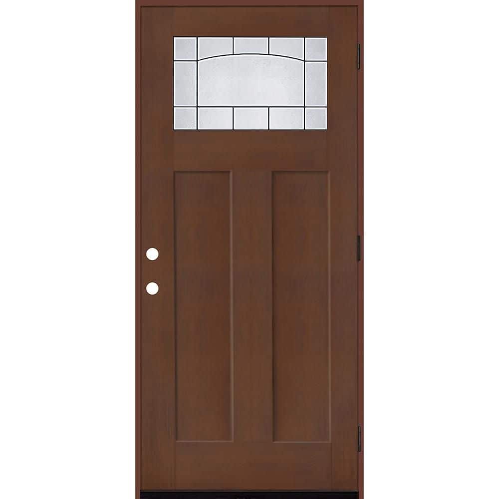 Steves & Sons Regency 36 in. x 80 in. 1/4 TopL Empire Deco Glass LHOS ...