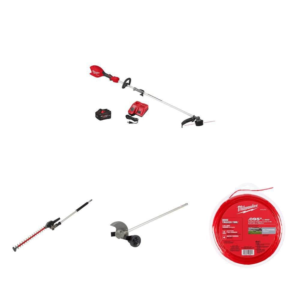 Milwaukee M18 FUEL 16 in. String Trimmer Kit with Attachments, 8.0 Ah ...
