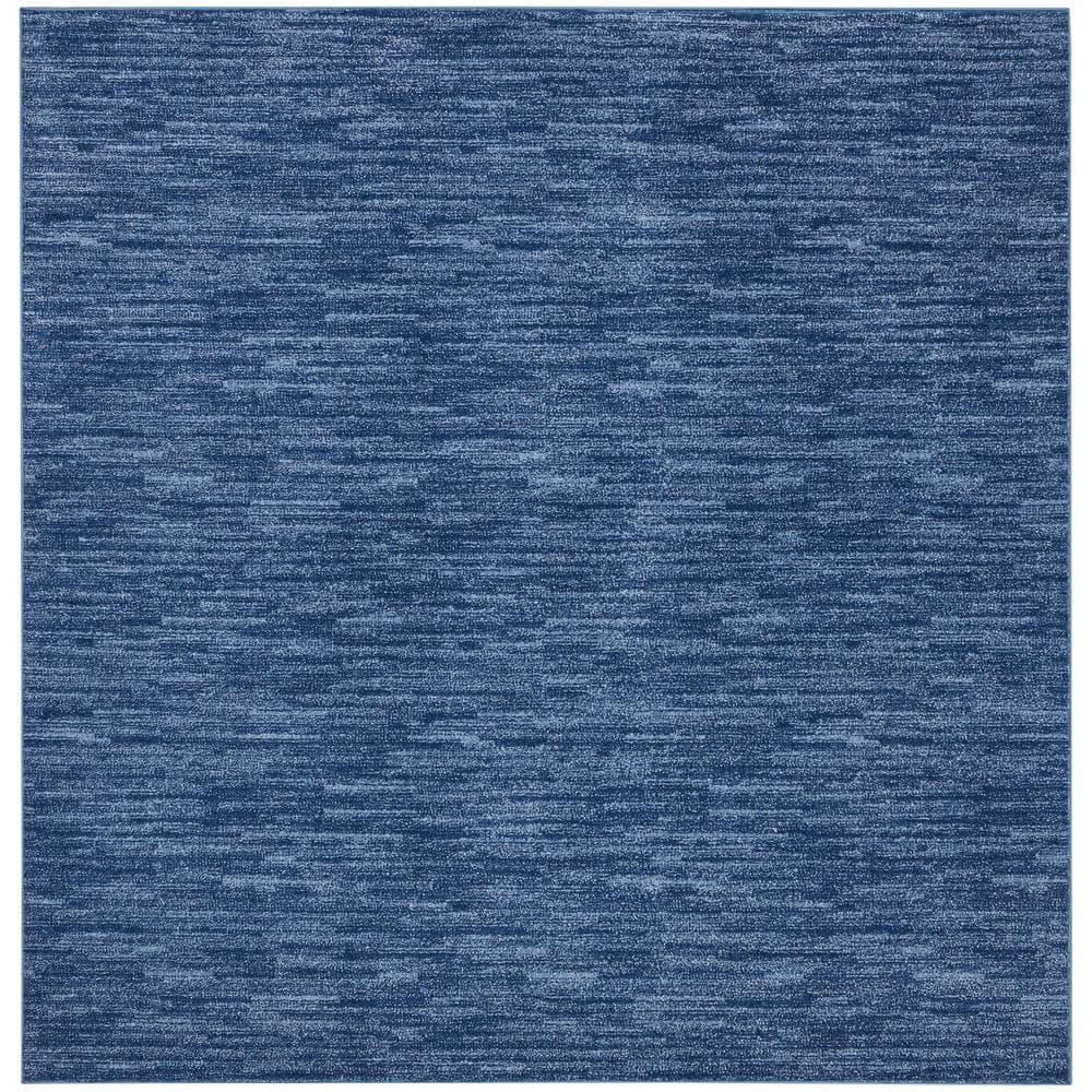 Nourison Essentials 5 ft. x 5 ft. Navy Blue Square Solid Contemporary ...