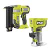 RYOBI ONE+ 18V 18-Gauge Cordless AirStrike Brad Nailer with Compact ...