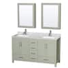 Wyndham Collection Sheffield 60 in. W x 22 in. D x 35 in. H Double Bath ...