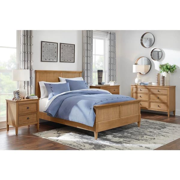 Home Decorators Collection Marsden Patina Wood Finish 2 Drawer Cane Nightstand 13.1142 543