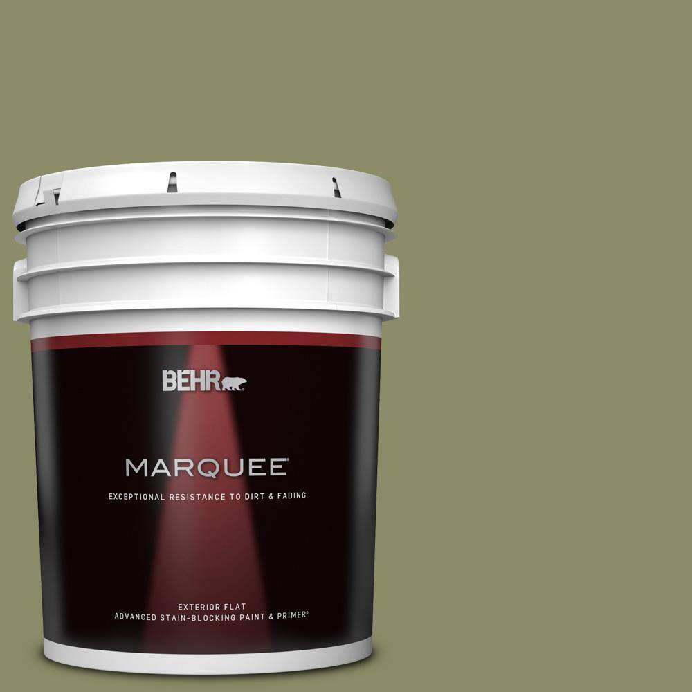 BEHR MARQUEE 5 gal. #S370-5 Pesto Paste Flat Exterior Paint & Primer ...