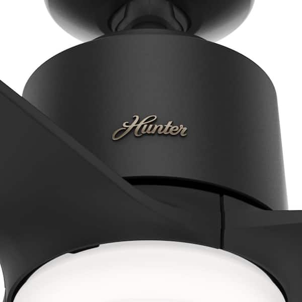 Hunter Moxie 52 in. Integrated LED Indoor Matte Black Ceiling Fan with ...