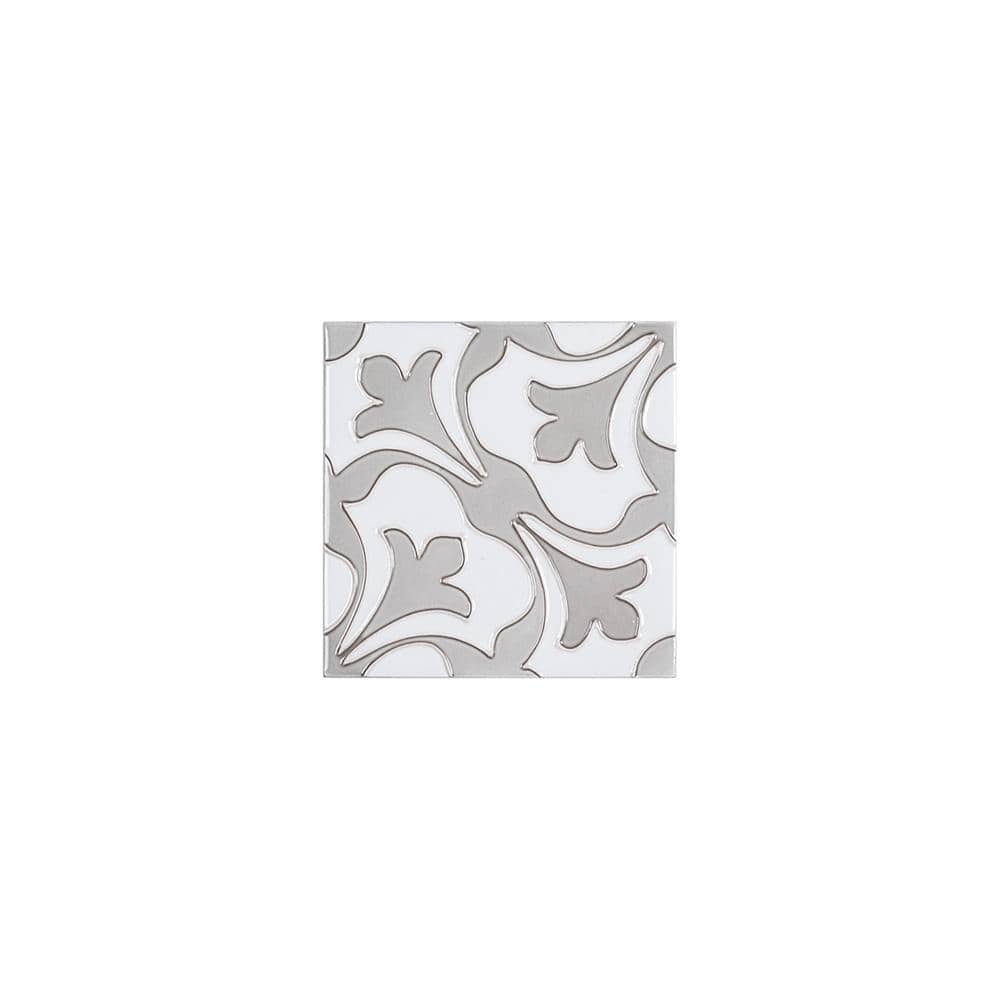 Jeffrey Court Fiore Gray 6 in. x 6 in. Glossy Ceramic Wall Tile (0.25 ...