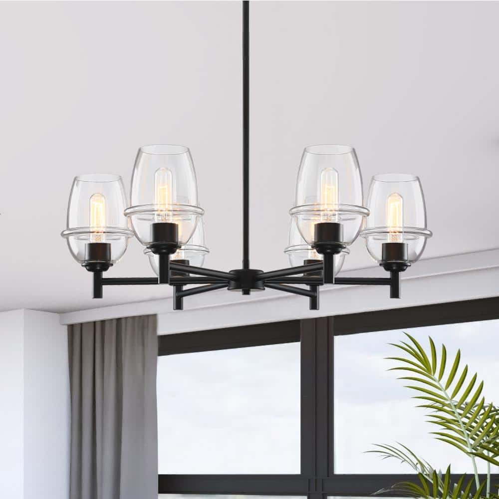 Designers Fountain Summer Jazz 6-Light Matte Black Transitional Sputnik ...