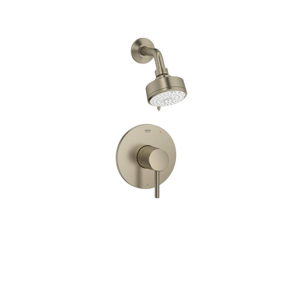 GROHE Concetto 1-Handle Wall Mount Shower Trim Kit in Brushed Nickel ...