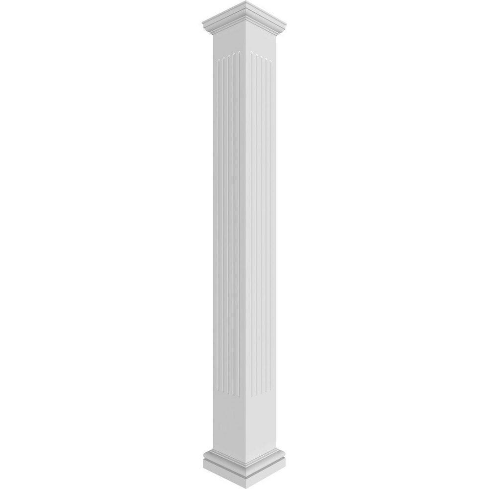 Ekena Millwork 11-5/8 in. x 8 ft. Premium Square Non-Tapered Fluted PVC ...