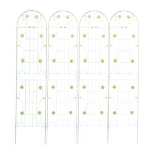 71 in. Metal Garden Trellis 4-Pack Rustproof White Trellis for Climbing ...