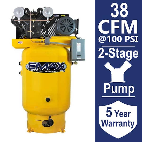 EMAX Industrial Plus Series 120 Gal. 10 HP 230-Volt 3-Phase Vertical ...