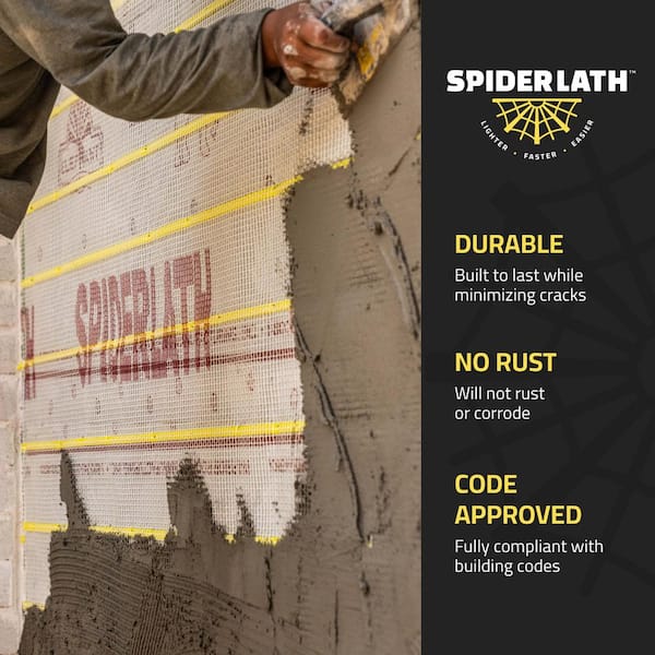 SpiderLath 4 ft. x 25 ft. 100 sq. ft. Self Furring Roll Fiberglass Lath ...