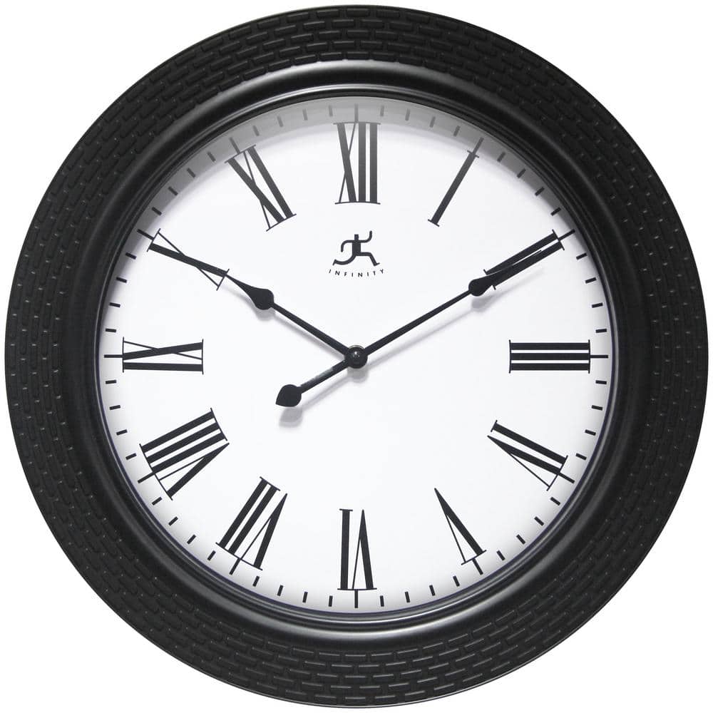 Infinity Instruments Roman Weave 16 in. Wall Clock 20307BK-4545 - The ...