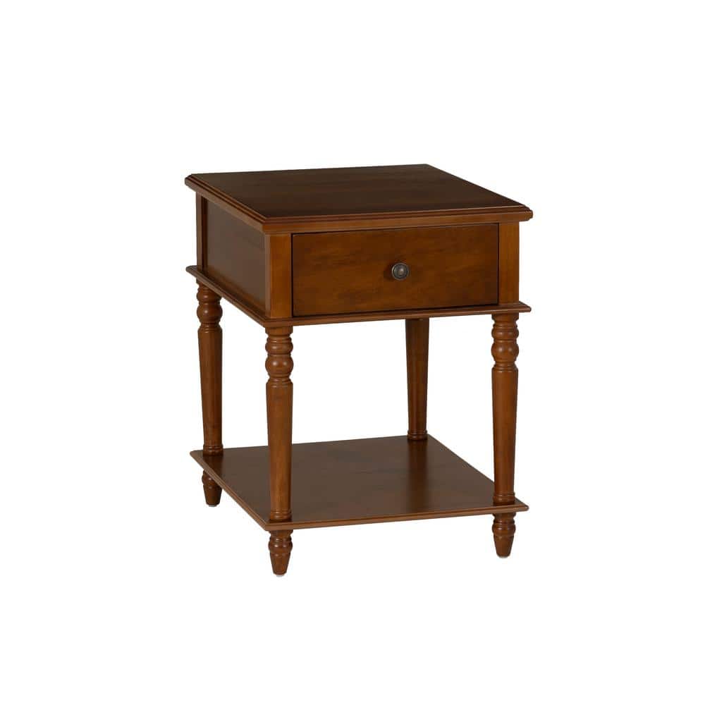 Powell Company Perl 20 in. Hazelnut Brown Rectangle Wood End Table with ...