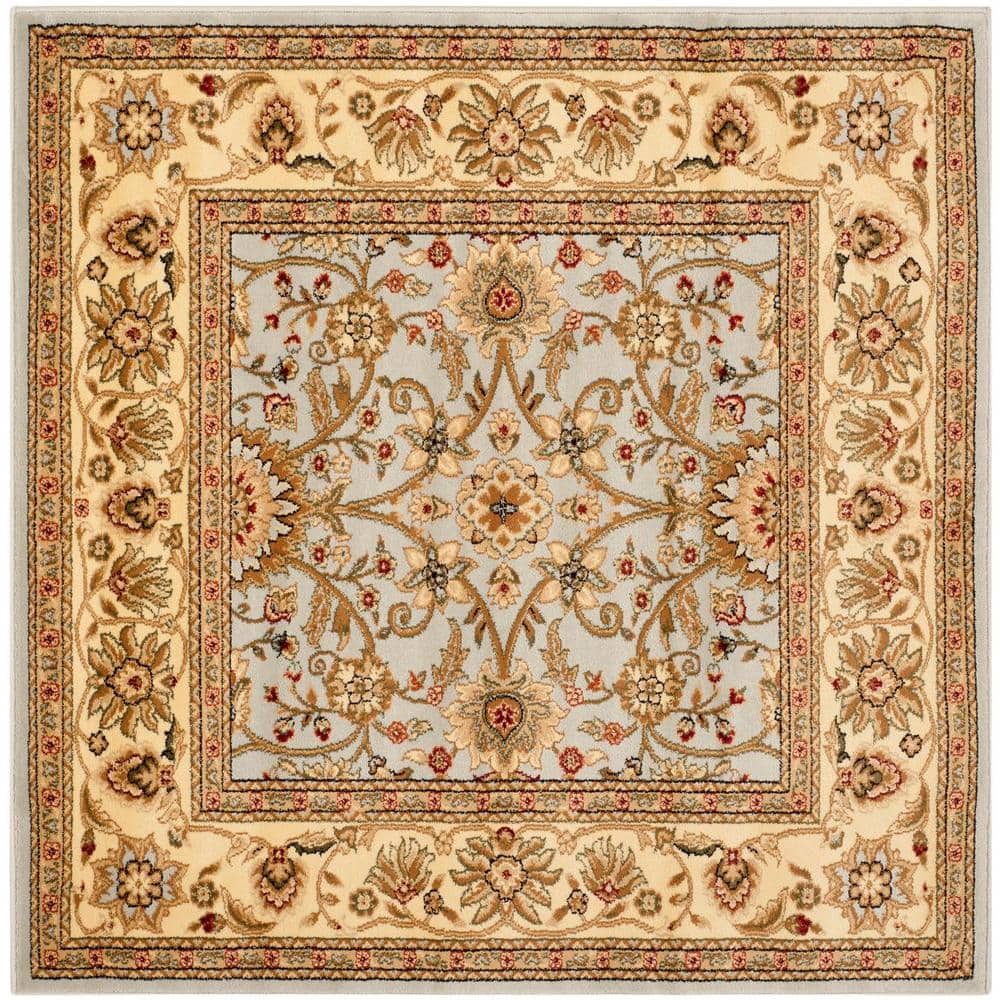 SAFAVIEH Lyndhurst Gray/Beige 8 ft. x 8 ft. Square Border Area Rug ...