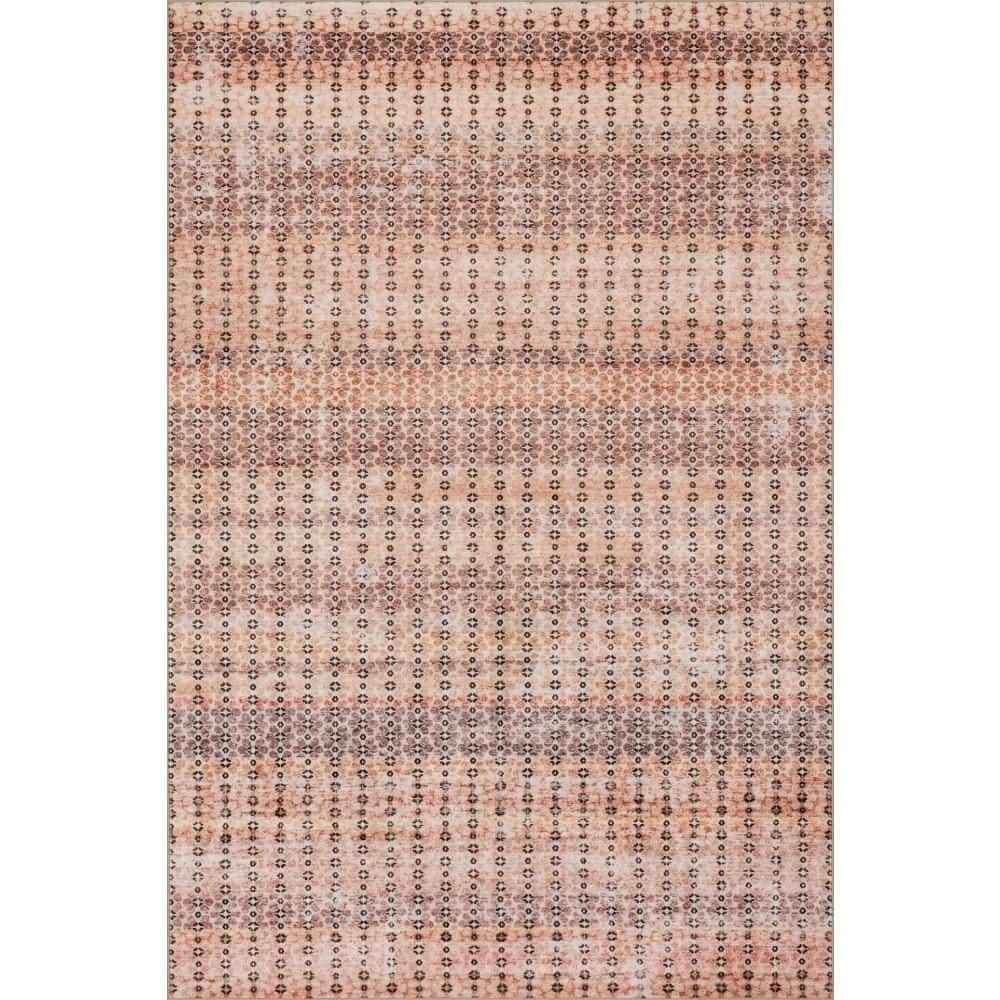 RUGS USA Padma Lakshmi X Rugs Feline Dotted Stripe Washable Pink 2 ft ...