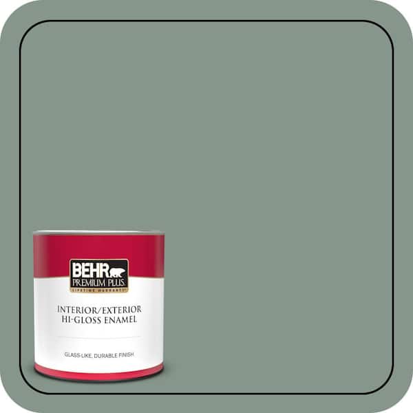 BEHR PREMIUM PLUS 1 qt. #N420-4 Underground Gardens Hi-Gloss Enamel ...
