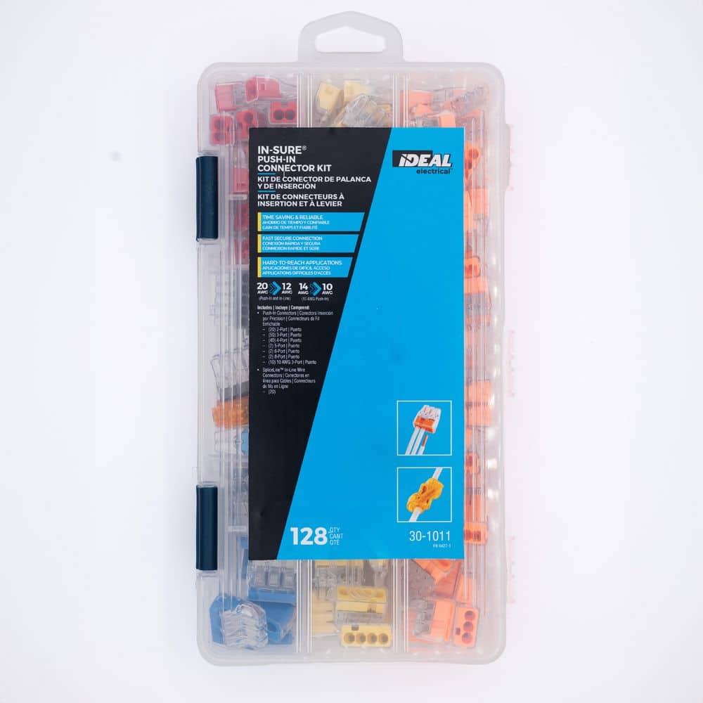 IDEAL In-Sure 12 AWG Push-In Connector Kit, 128-Pack 30-1011 - The Home ...