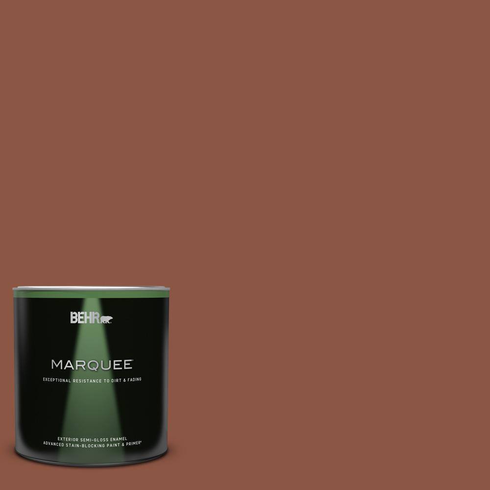 BEHR MARQUEE 1 qt. #S180-7 True Copper Semi-Gloss Enamel Exterior Paint ...