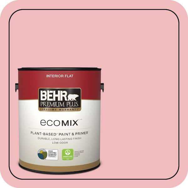 BEHR PREMIUM PLUS 1 gal. #P160-2 Blush Rush Flat EcoMix Plant-Based ...