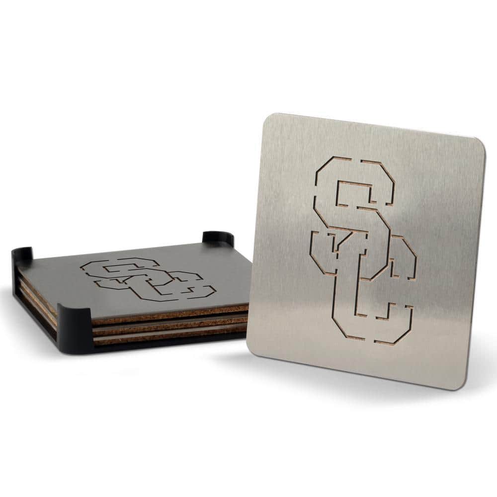 YouTheFan NCAA USC Trojans Boasters 4-Piece Metallic Coaster Set ...