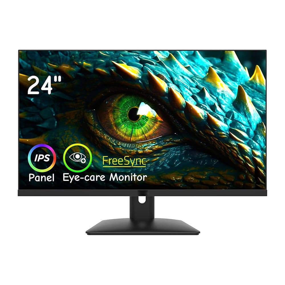 Lukyamzn 24 in. Eye Care 1080P IPS Computer Monitor with HDMI & VGA ...