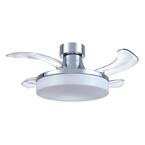 Fanaway Mya 36 in. Indoor Chrome and Clear Remote Control Ceiling Fan ...