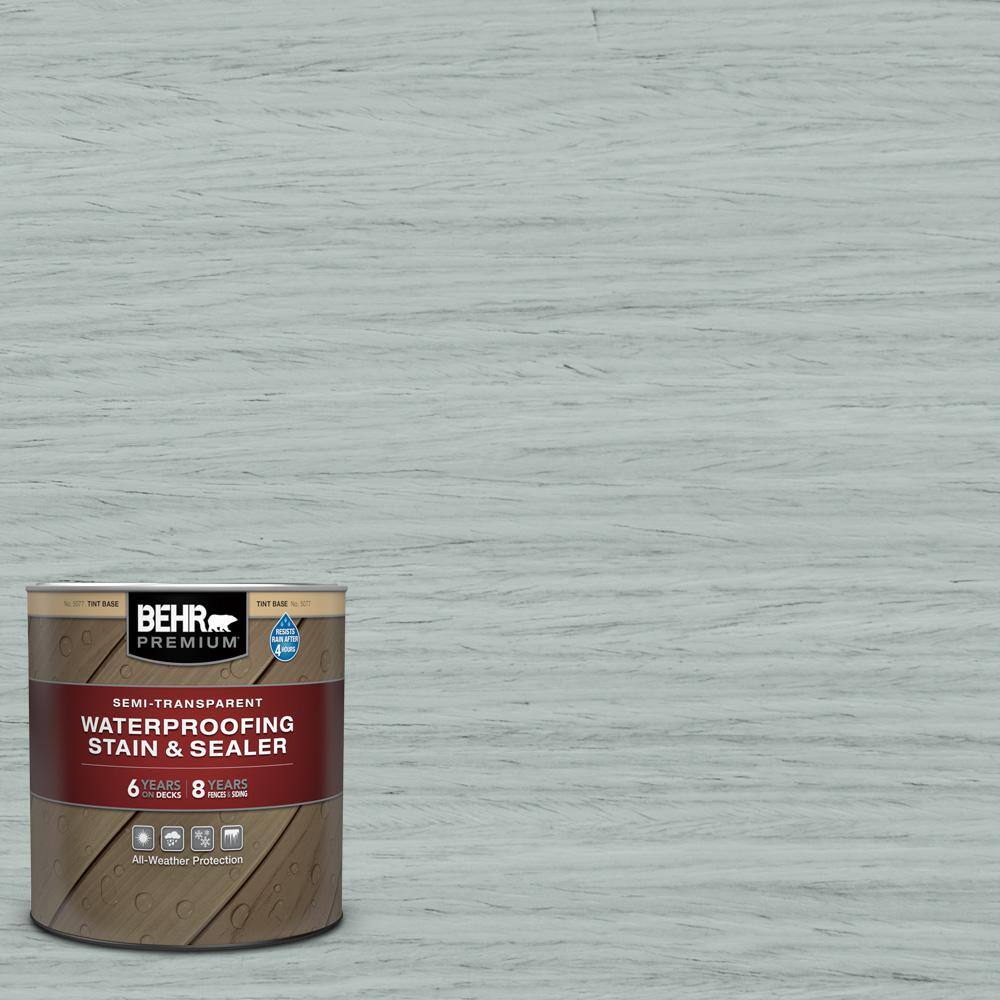BEHR PREMIUM 1 qt. #ST-365 Cape Cod Gray Semi-Transparent Waterproofing ...