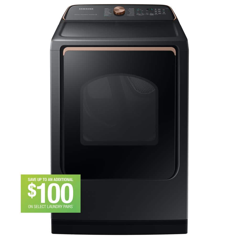 Samsung 7.4 cu. ft. Smart High-Efficiency Vented Electric Dryer with ...