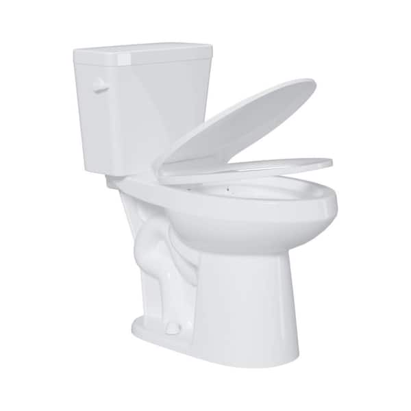 Kuomih 19 in. Two-Piece 1.28 GPF Single Flush Elongated Toilet ADA ...