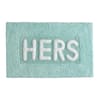 Jean Pierre Novelty "Hers" Aqua Blue 21 in. x 34 in. 100% Cotton Bath ...