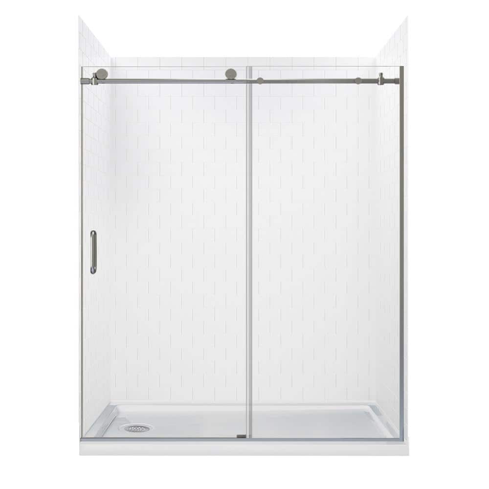 CRAFT + MAIN JETCOAT 60 in. L x 30 in. W x 78 in. H Left Drain Alcove ...