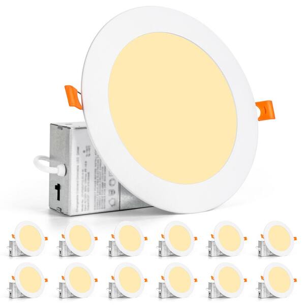 GIGALUMI 6 in. Ultra-Thin Recessed Lighting 1000LM Brightness 3000K ...