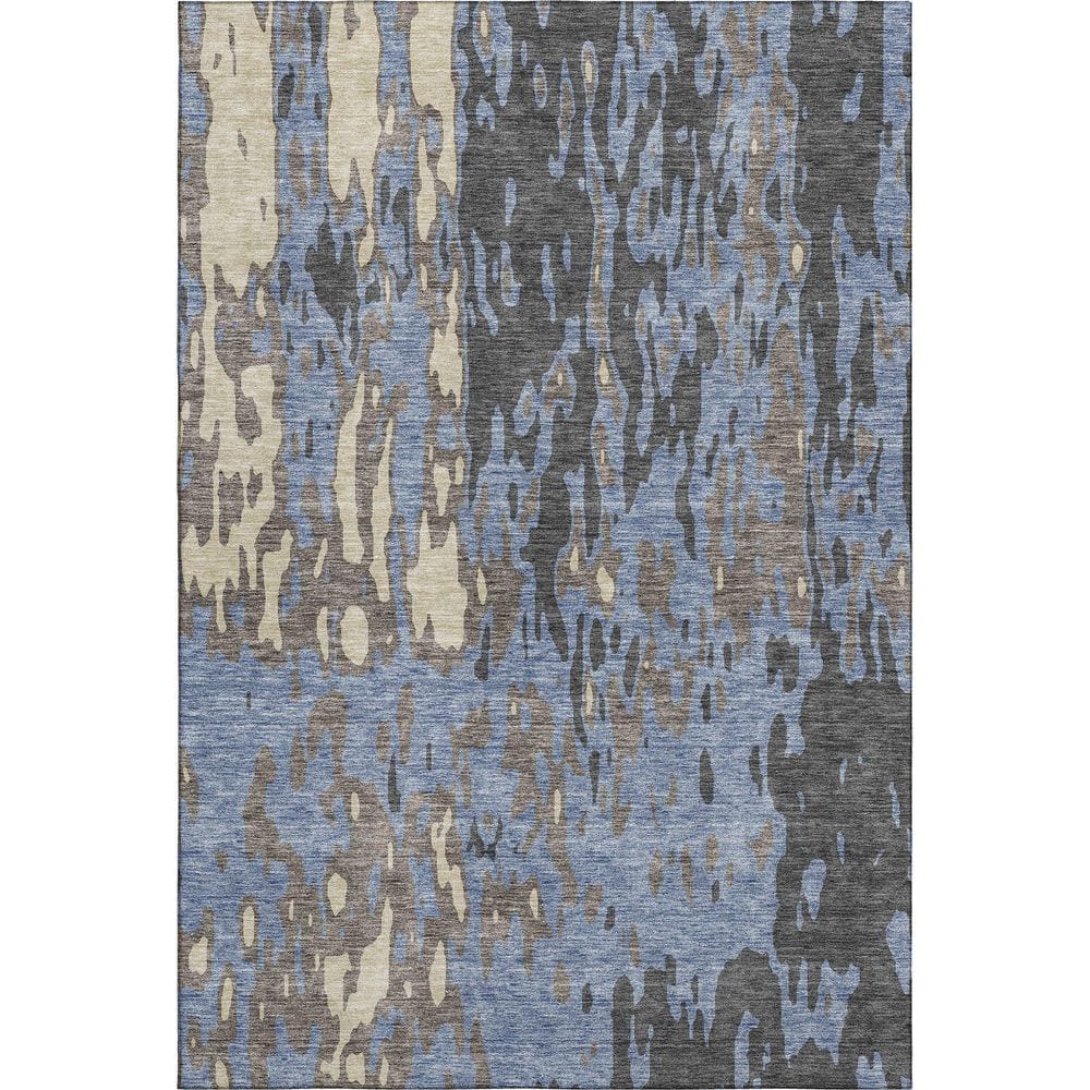 Addison Rugs Mayfield Premium Machine Washable Abstract AMF957 Denim 3 ...