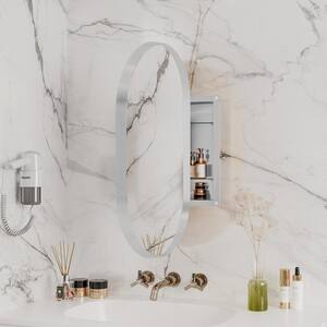 16 in. W x 24 in. H Rectangular Wall Mirror, Recessed Metal Framed Wall ...
