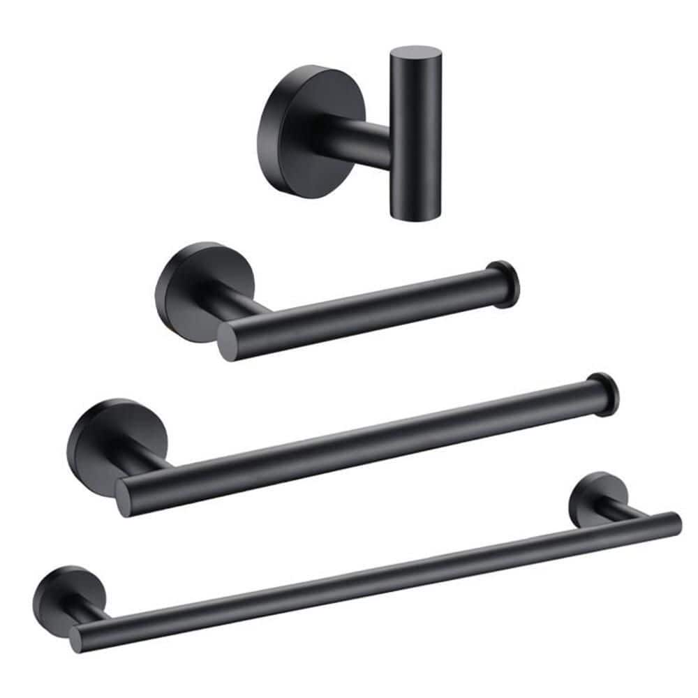 YAWWALK 4-Piece Stainless Steel Bath Hardware Set with Towel Bars ...