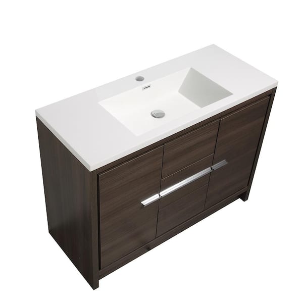 48 in. W x 19 in. D x 34 in. Single Sink H Freestanding Bathroom Vanity ...