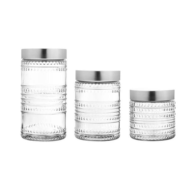 Style Setter Beaded Round Canisters (Set of 3) 303254-rb