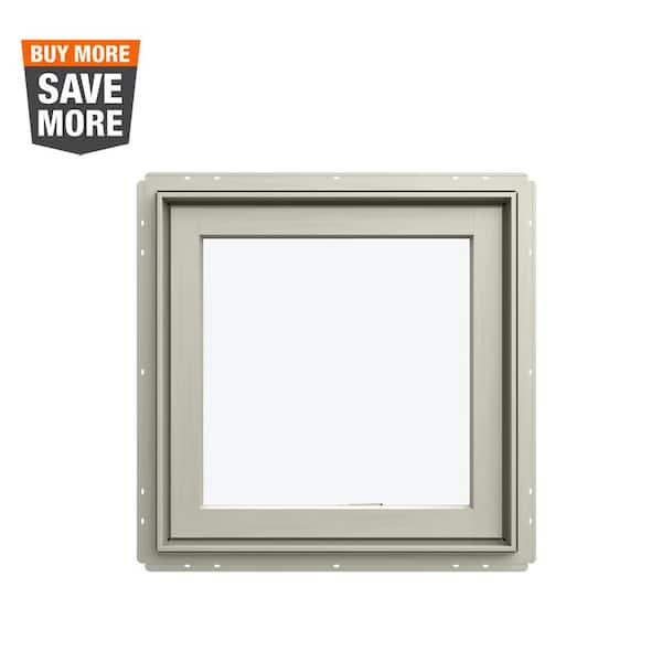 JELD-WEN 24 in. x 24 in. W-5500 Right-Hand Casement Wood Clad Window ...