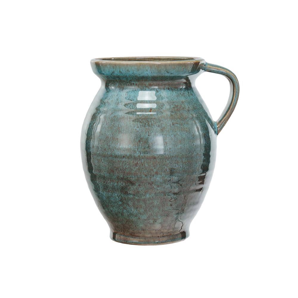 Storied Home 128 fl. oz. Blue Stoneware Pitcher with Handle DF9764 ...