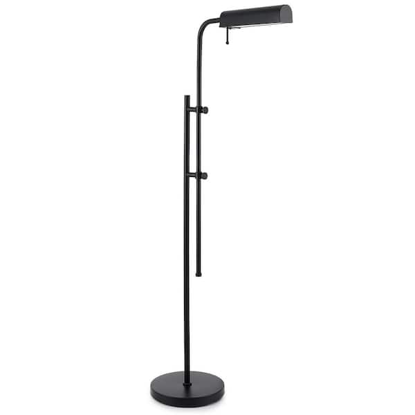 Merra 62.5 in. Matte Black Industrial 1-Light 3CCT LED Pharmacy Floor ...