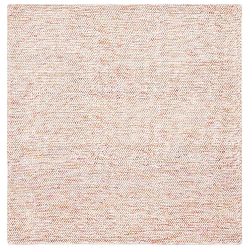 SAFAVIEH Natura 6 ft. x 6 ft. Red/Ivory Uniform Marle Square Area Rug ...