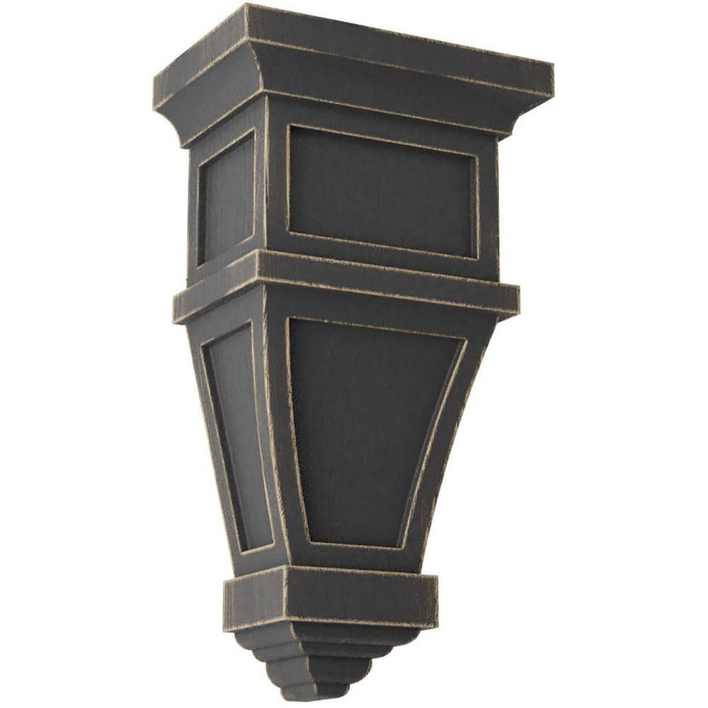 Ekena Millwork 6 in. x 11 in. x 4 in. Black Alpine Wood Vintage Decor ...
