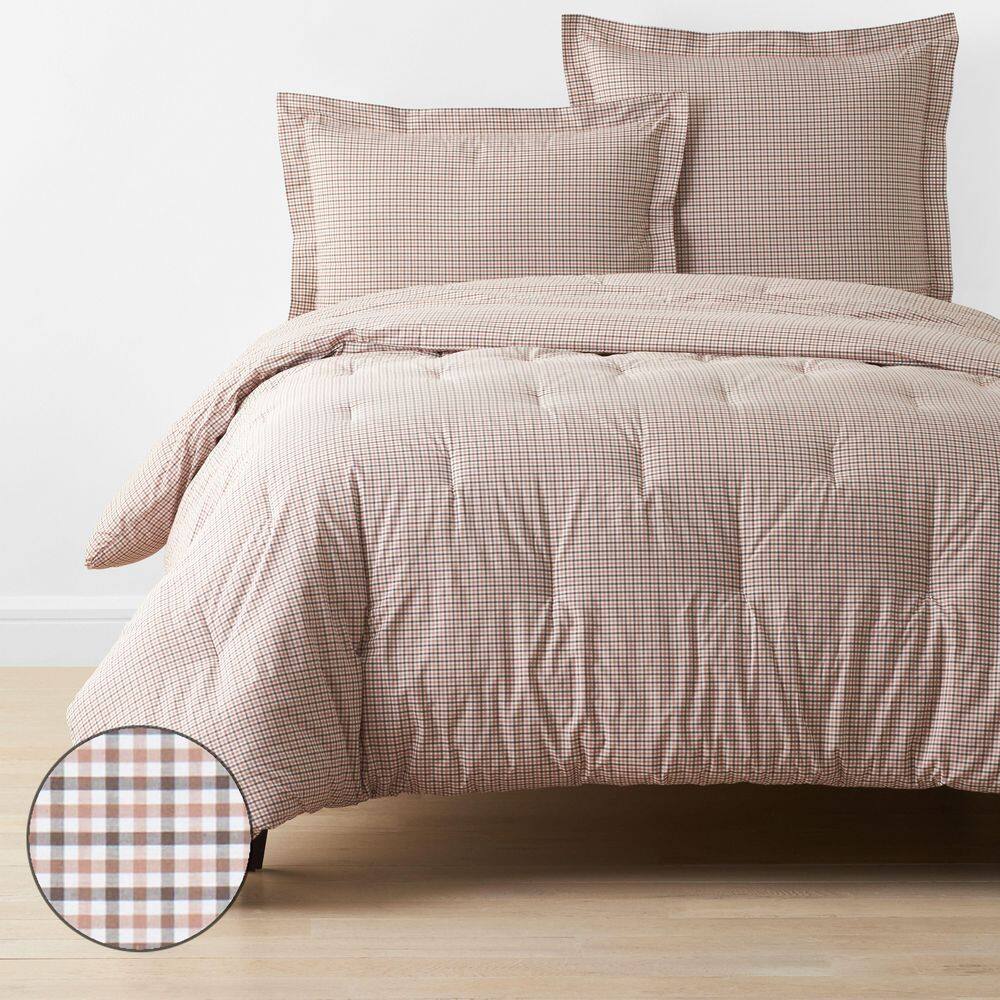 The Company Store Company Cotton Mini Check Yarn-Dyed Brown Full Cotton ...